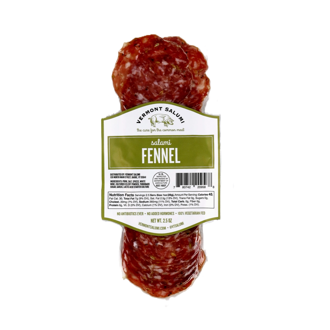 Vermont Salumi Fennel Sliced Salami | Maine Homestead Market
